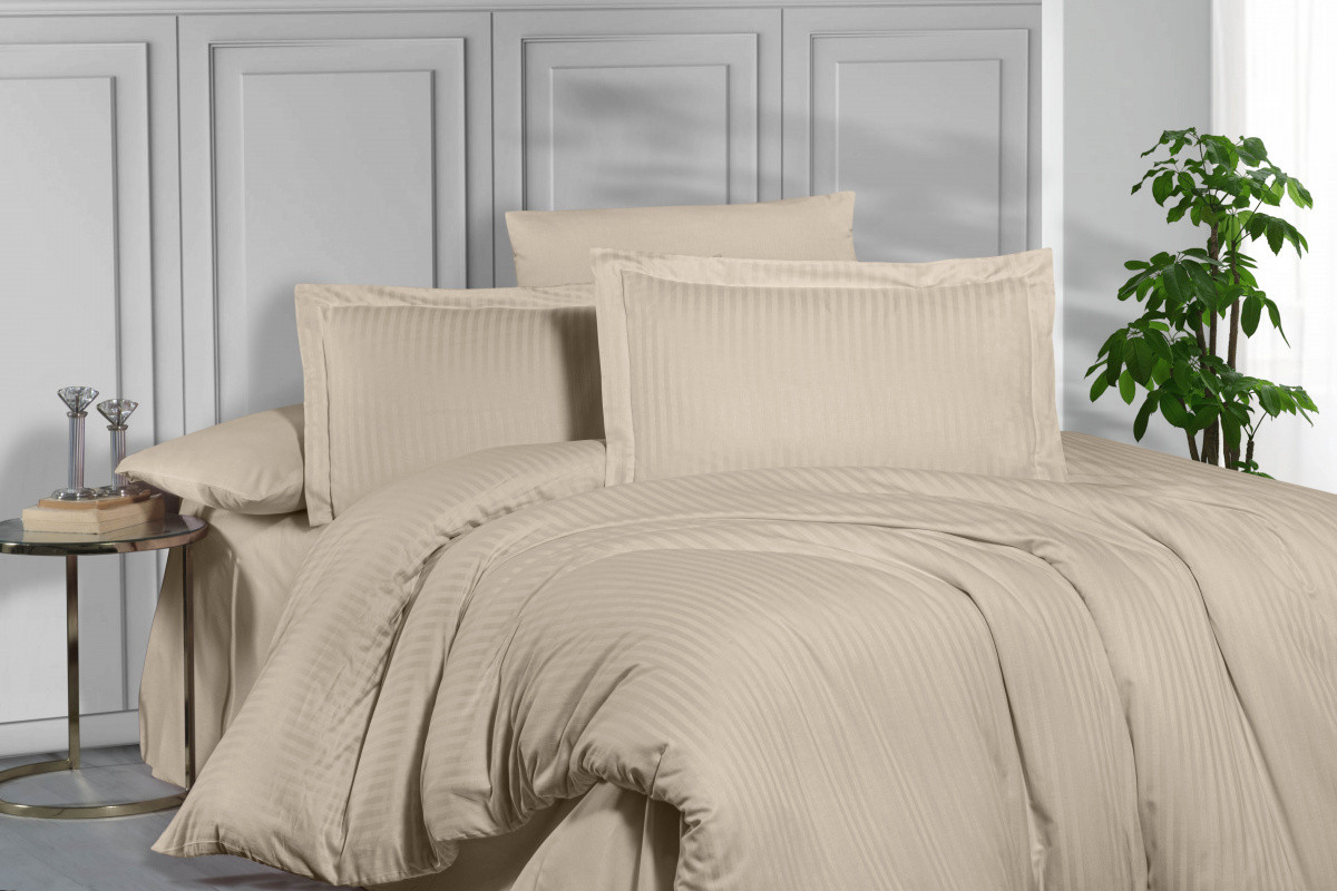 Постельное белье Karven Stripe Satin SS 012 sampanya/бежевый в интернет ...